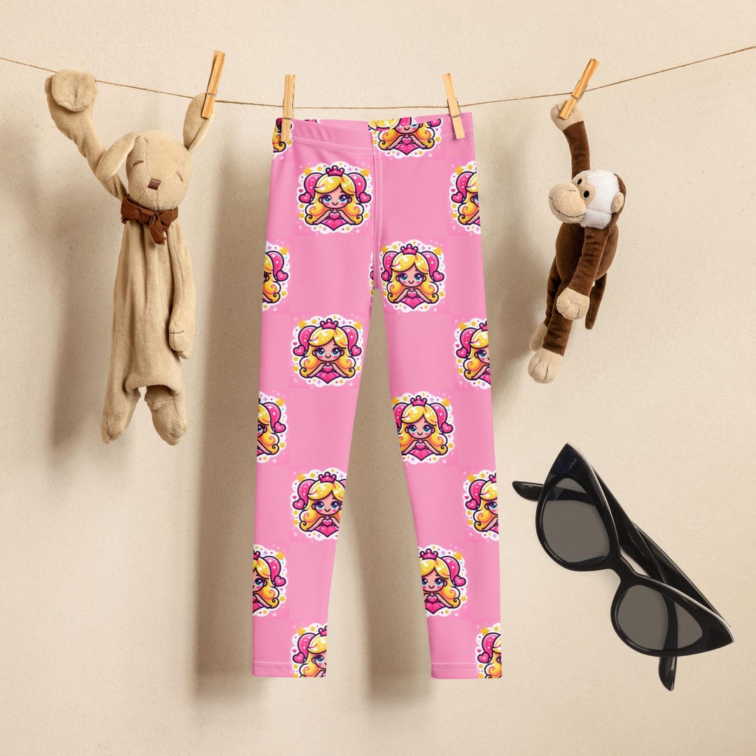 Pink Princess Kid's Leggings - Etsy