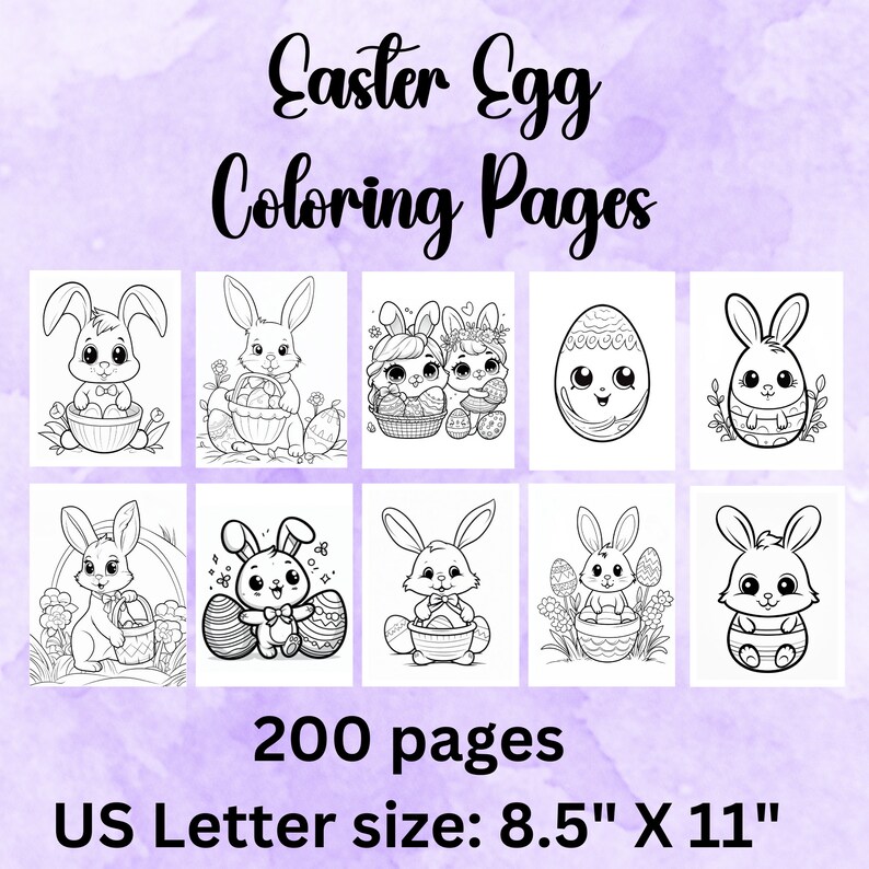 200 Pages Easter Coloring Pages for Kids Ages 3-5 Years Old, Fun ...