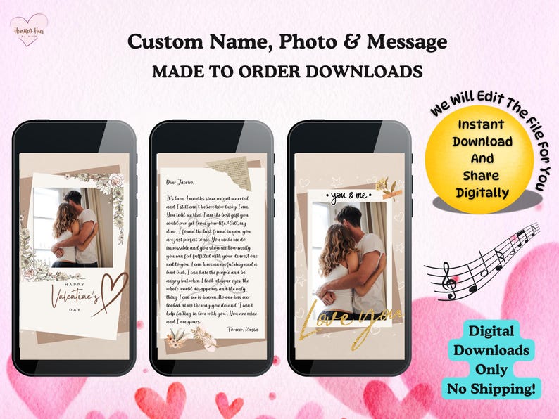 Animated Digital Valentines Love Letter Ecard With Music, Personalized ...