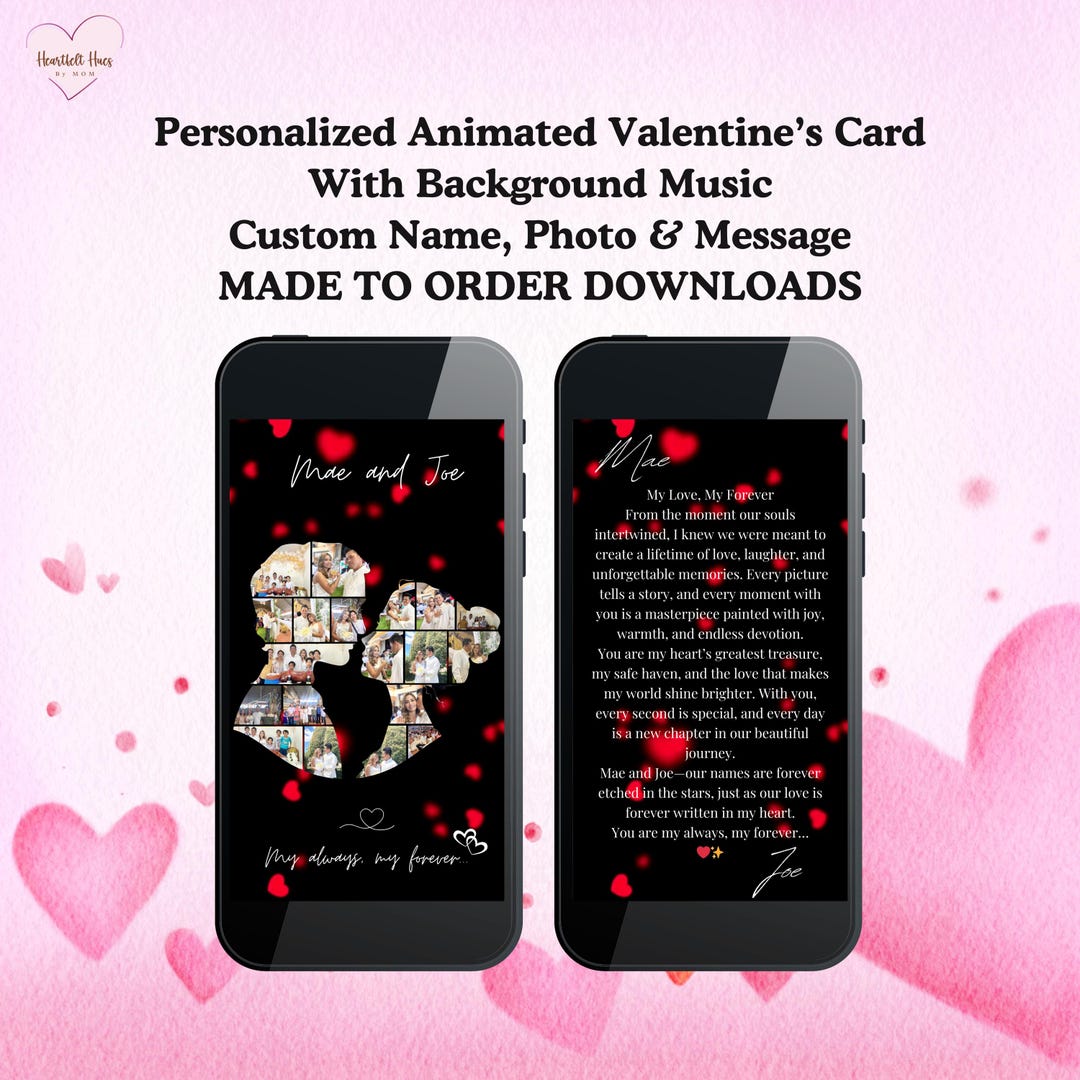Valentine Greeting Card, Digital Valentines Day Card, Animated Greeting ...