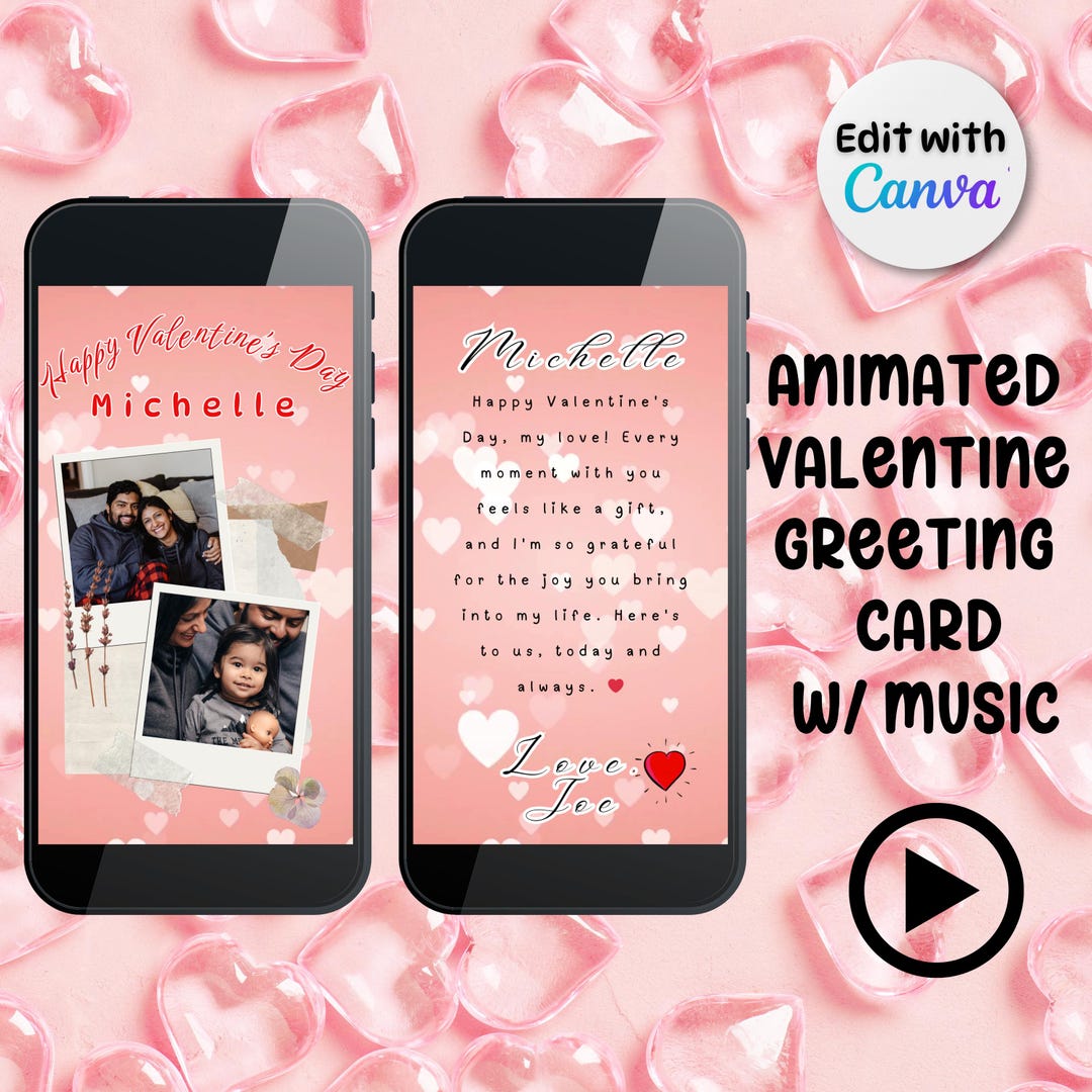 Editable Valentine Cards, Animated Greeting Card, Animated Valentine ...