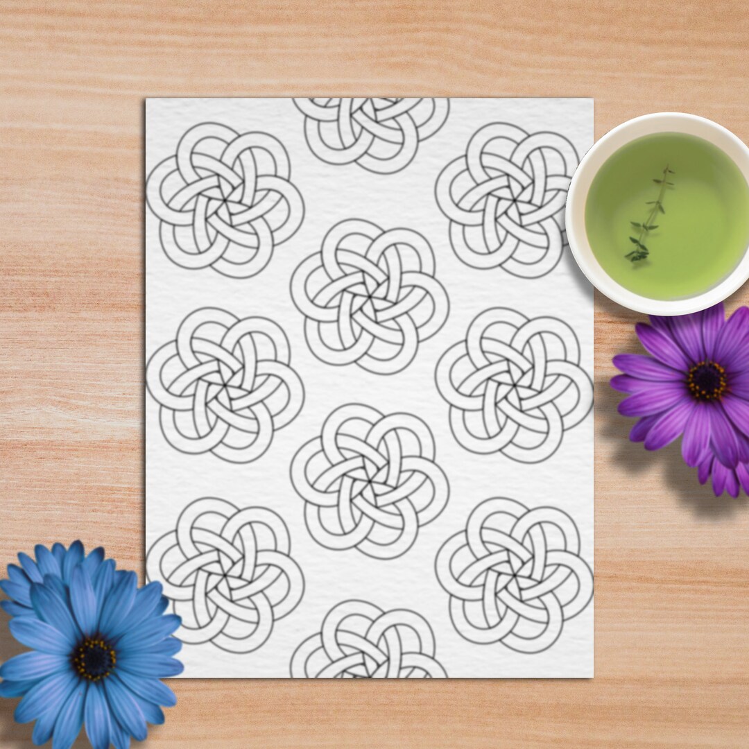 Relaxing Knot Design Coloring Page - Etsy