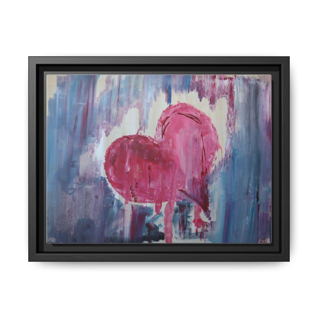 Framed Bleeding Heart Painting on Canvas Print - Etsy