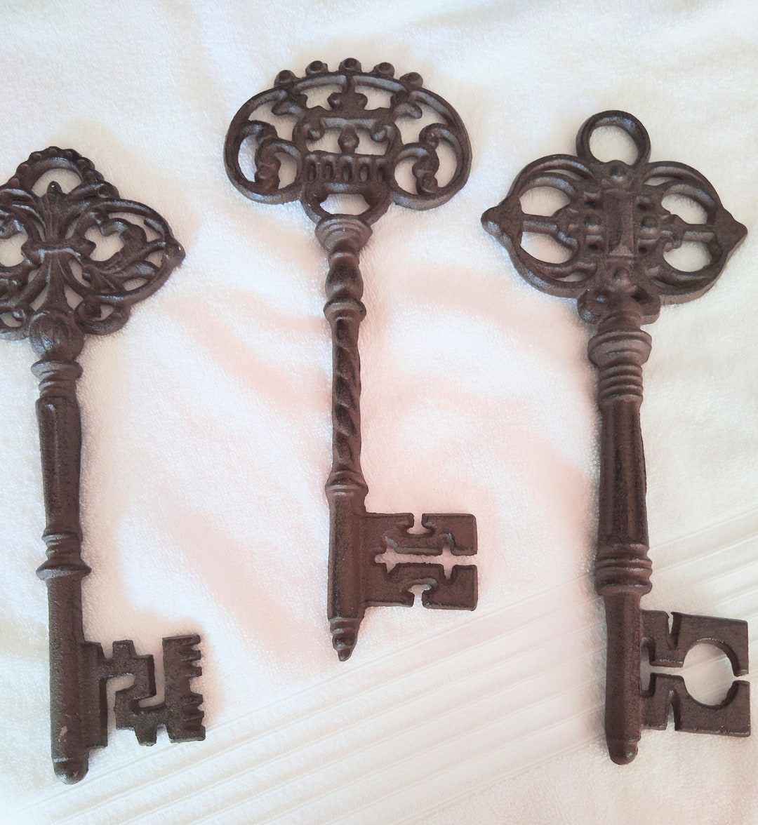 Lot of 3 Vintage Heavy Metal Decorative Skeleton Keys - Etsy
