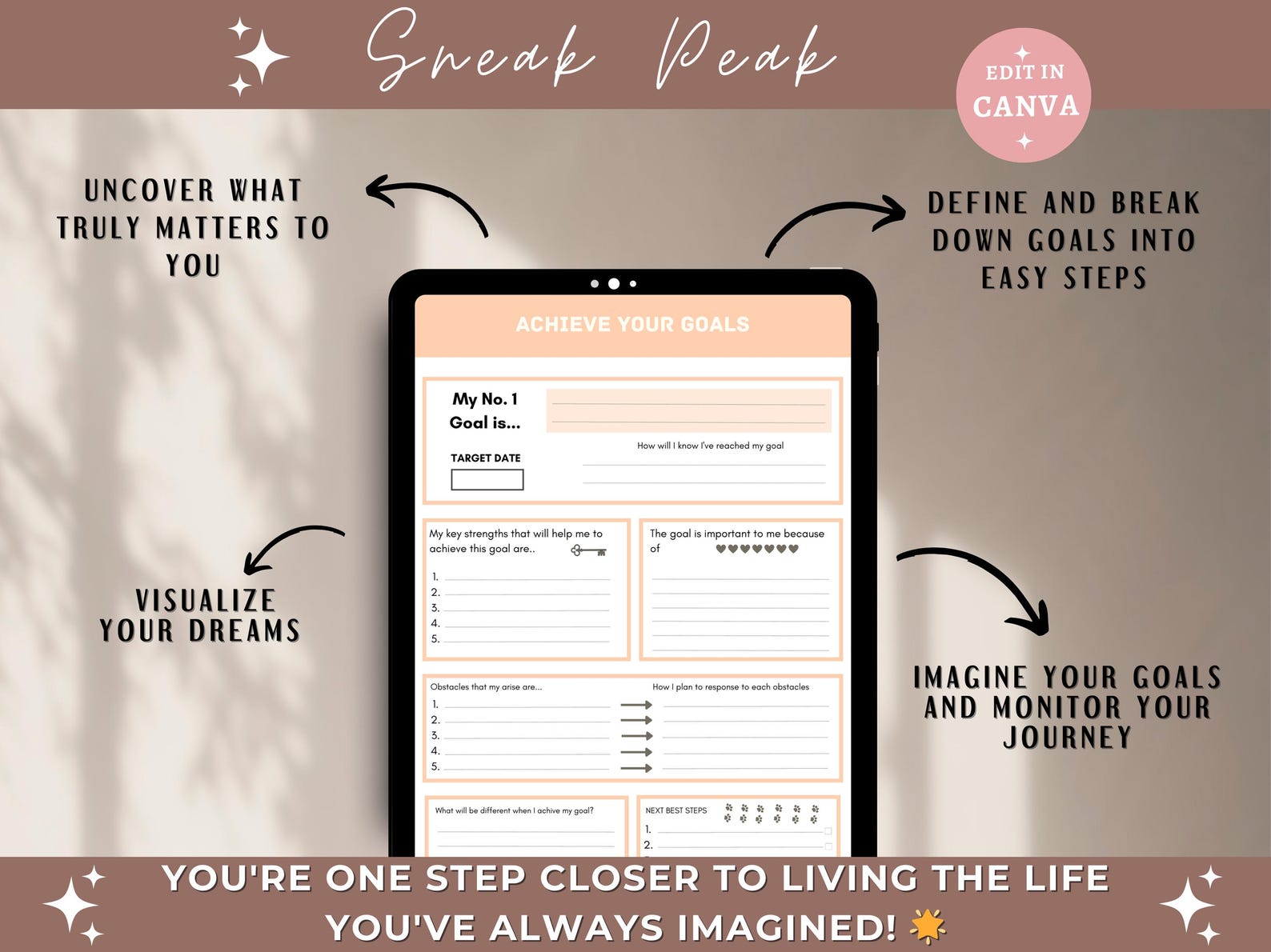 Define Your Destiny, Worksheet, Self-discovery, Goal Setting, Self Care ...