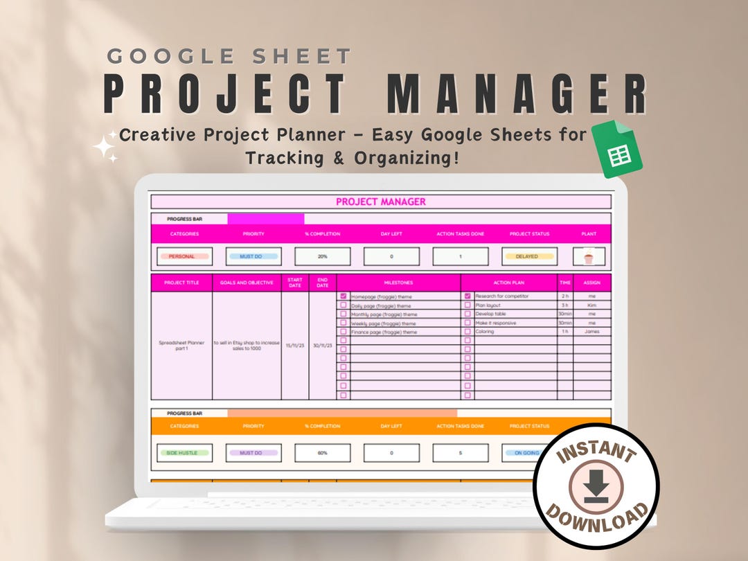 Project Management Template Project Management Spreadsheet Project ...
