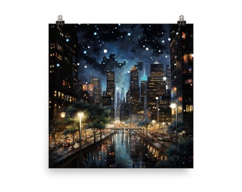 Fast Cars Vibrant City Lights Digital Posters - Etsy