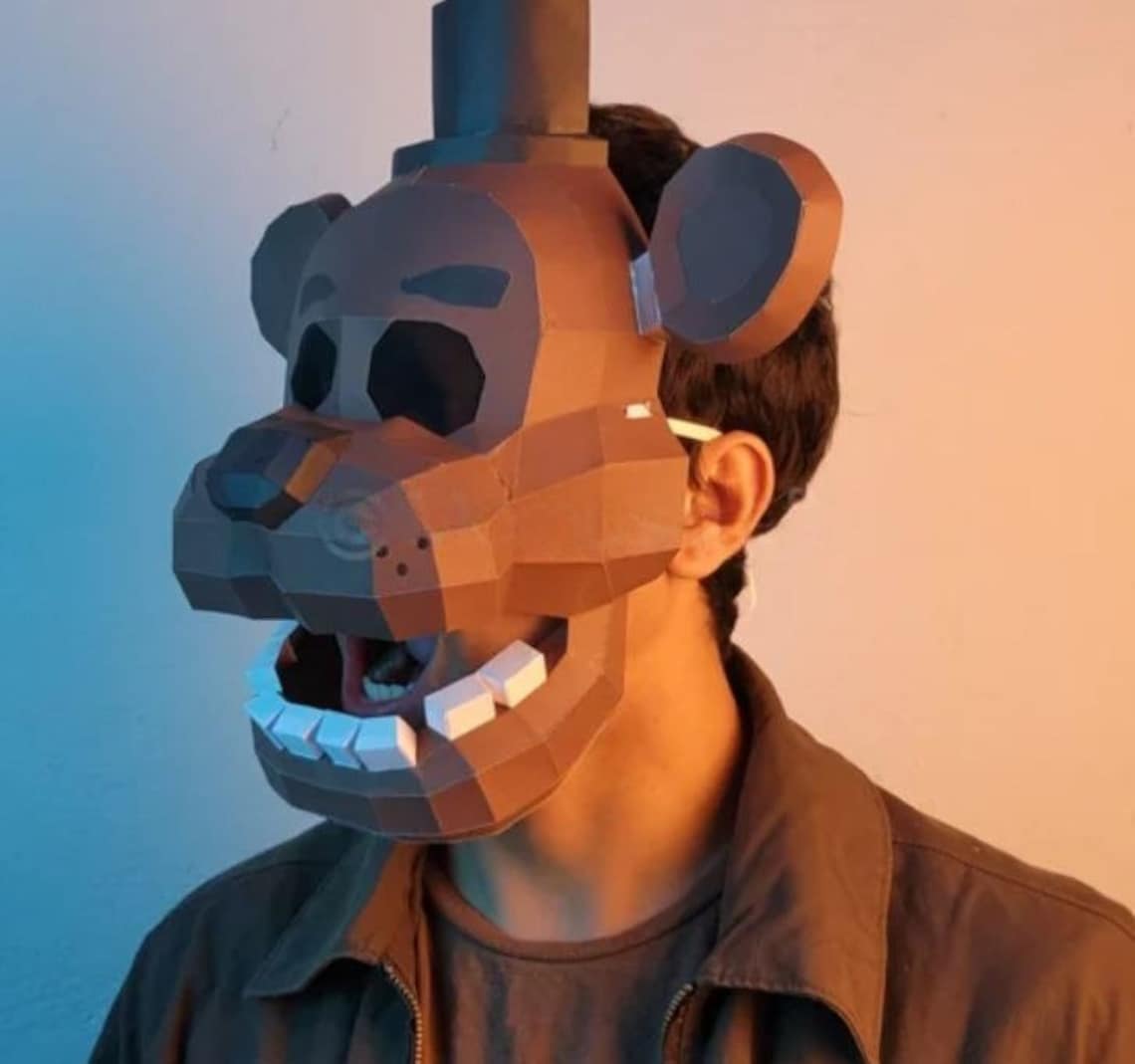 Freddy Fazbear Mask Paper Craft DIY Freddy Fazbear Mask Template Paper ...