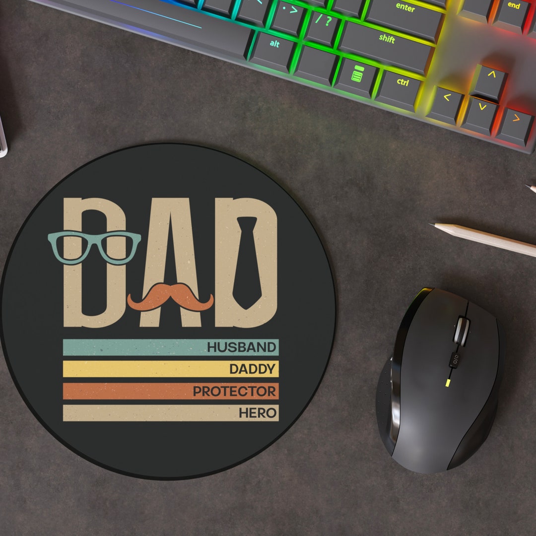 Mouse Pad for Dad Office Round Mouse Pad Desk Accessories Perfect Gift ...
