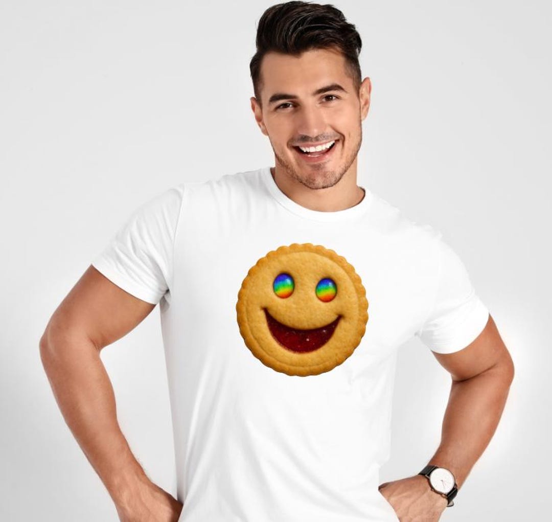 Smiley Face Biscuit With Rainbow Eyes Gay Top LGBTQ+ Top Pride Tee - Etsy