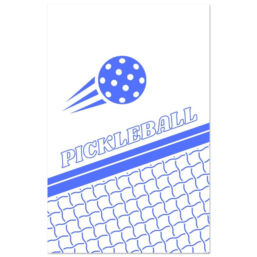 Blue & White Pickleball Paper Poster - Etsy