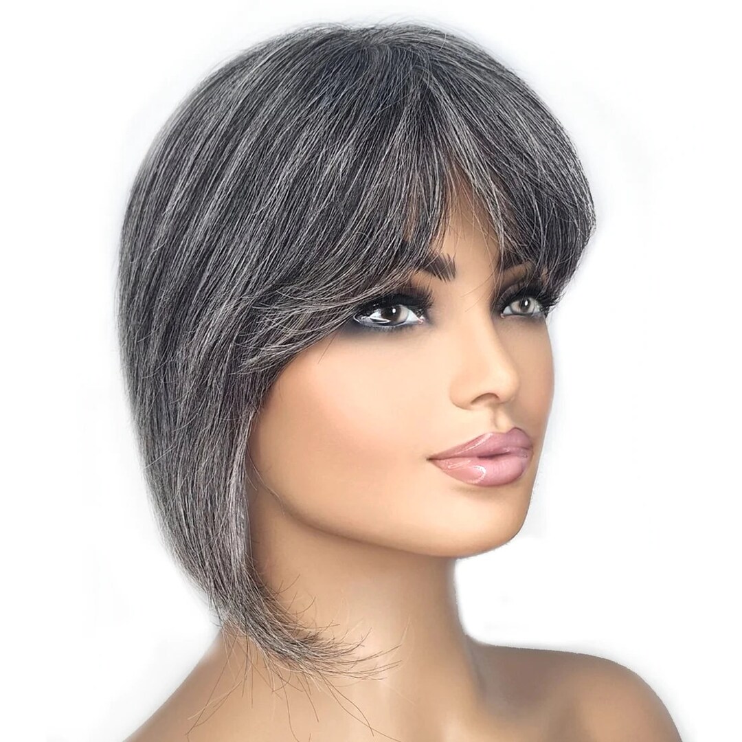 Harriet Mono Topper 12 Salt and Pepper European Human Hair - Etsy