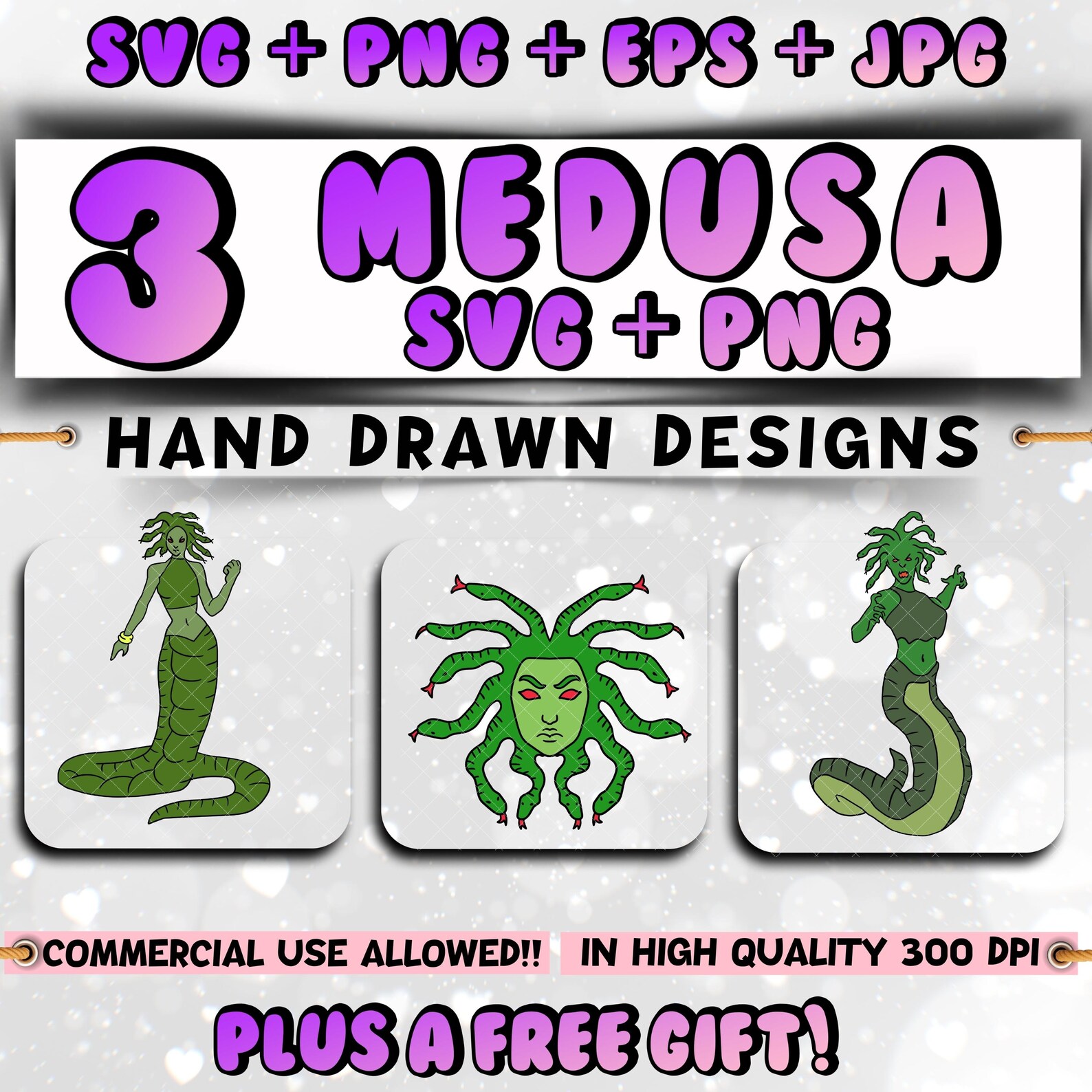 Medusa SVG Bundle, Medusa Clipart Set, Medusa Cut File, Medusa Cricut ...