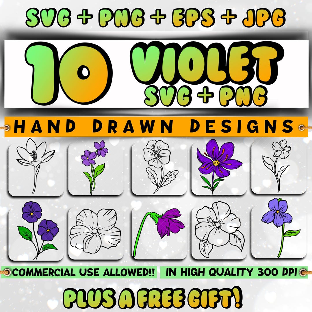 Violet SVG, February Birth Month Flower Svg Png, Violet Clipart, Violet ...