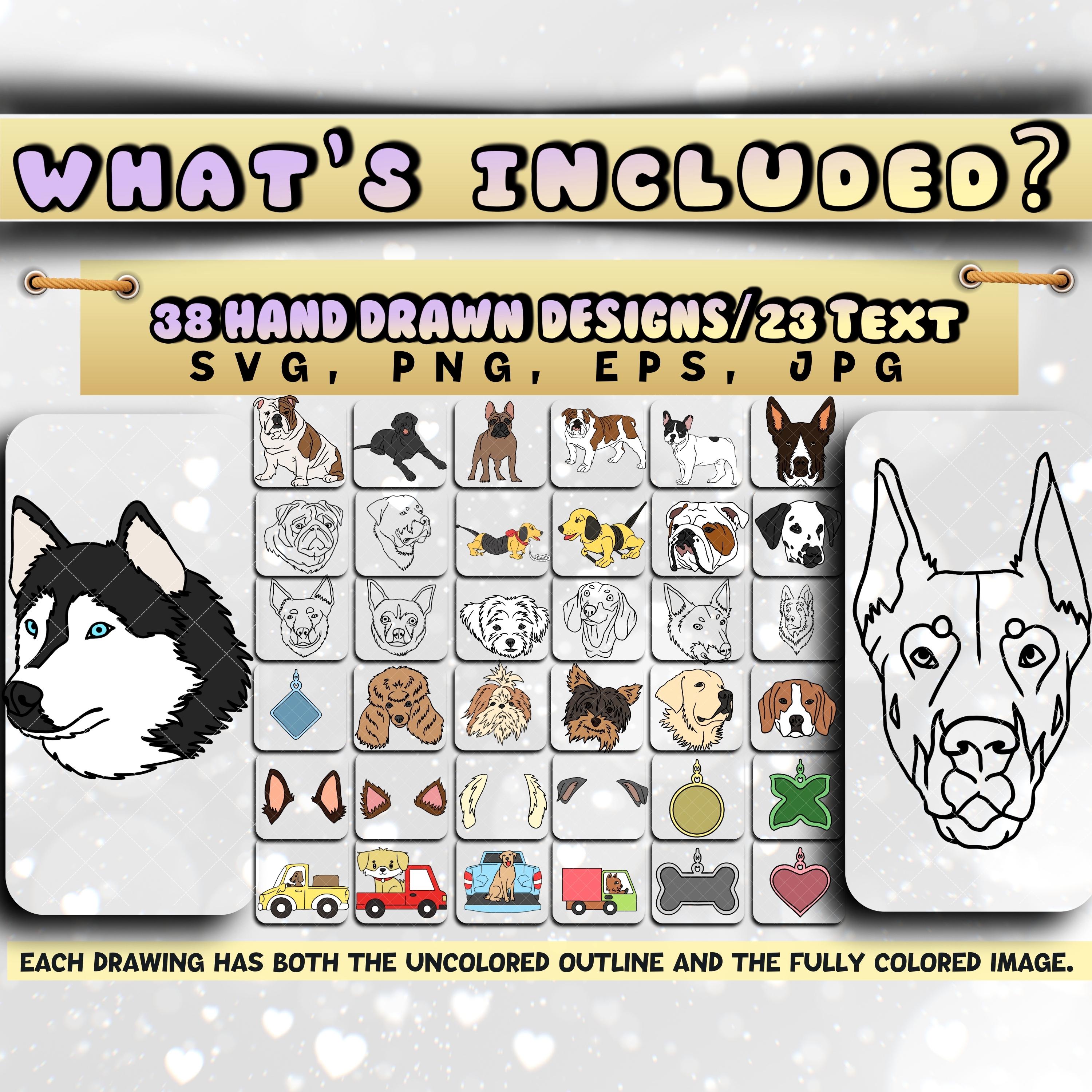 Dogs Svg, Bulldog Svg, Dog in Truck Svg, Dog Ears Svg, Dog Tag Svg ...