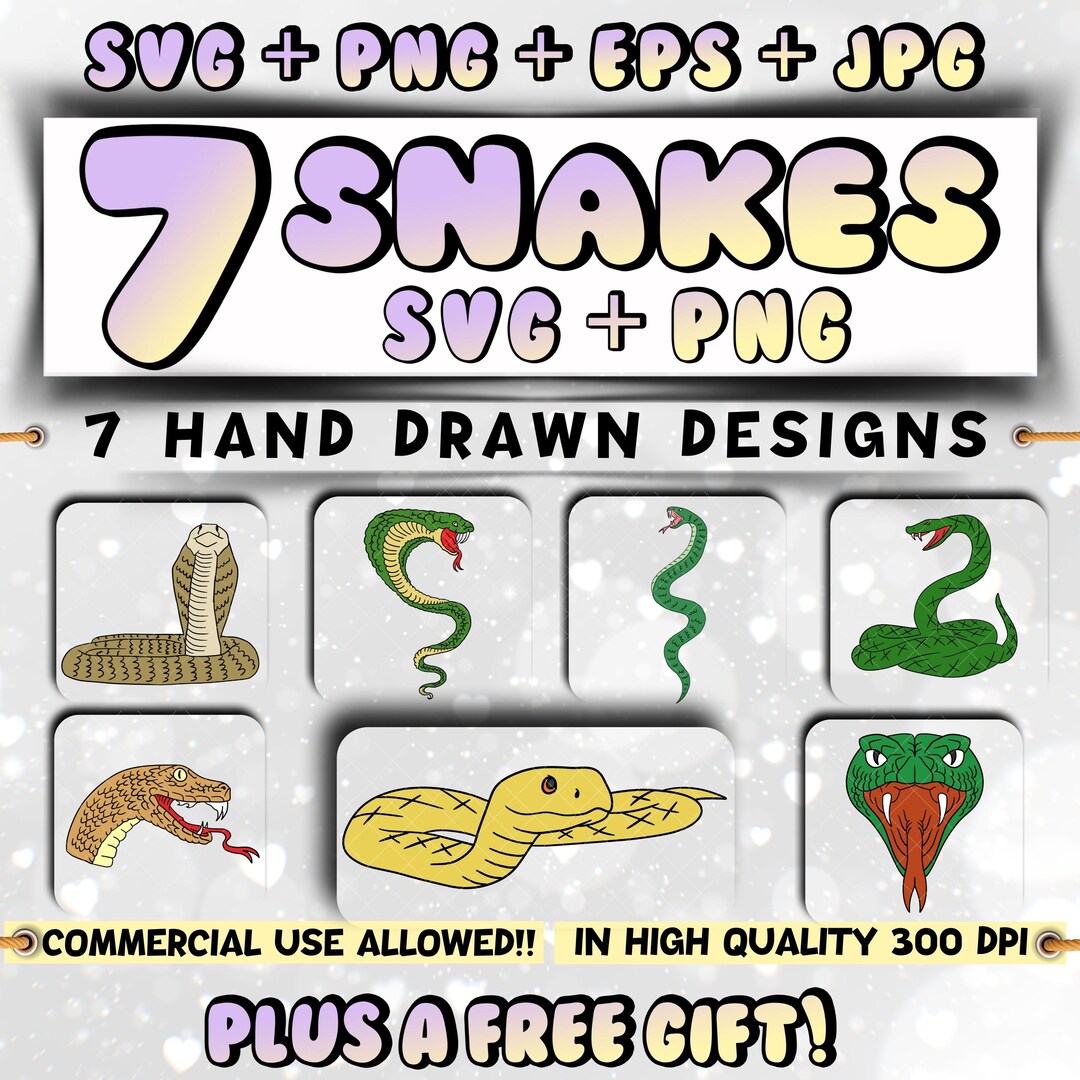 Serpiente SVG, Cabeza de serpiente Svg, Serpiente Png, Conjunto de ...