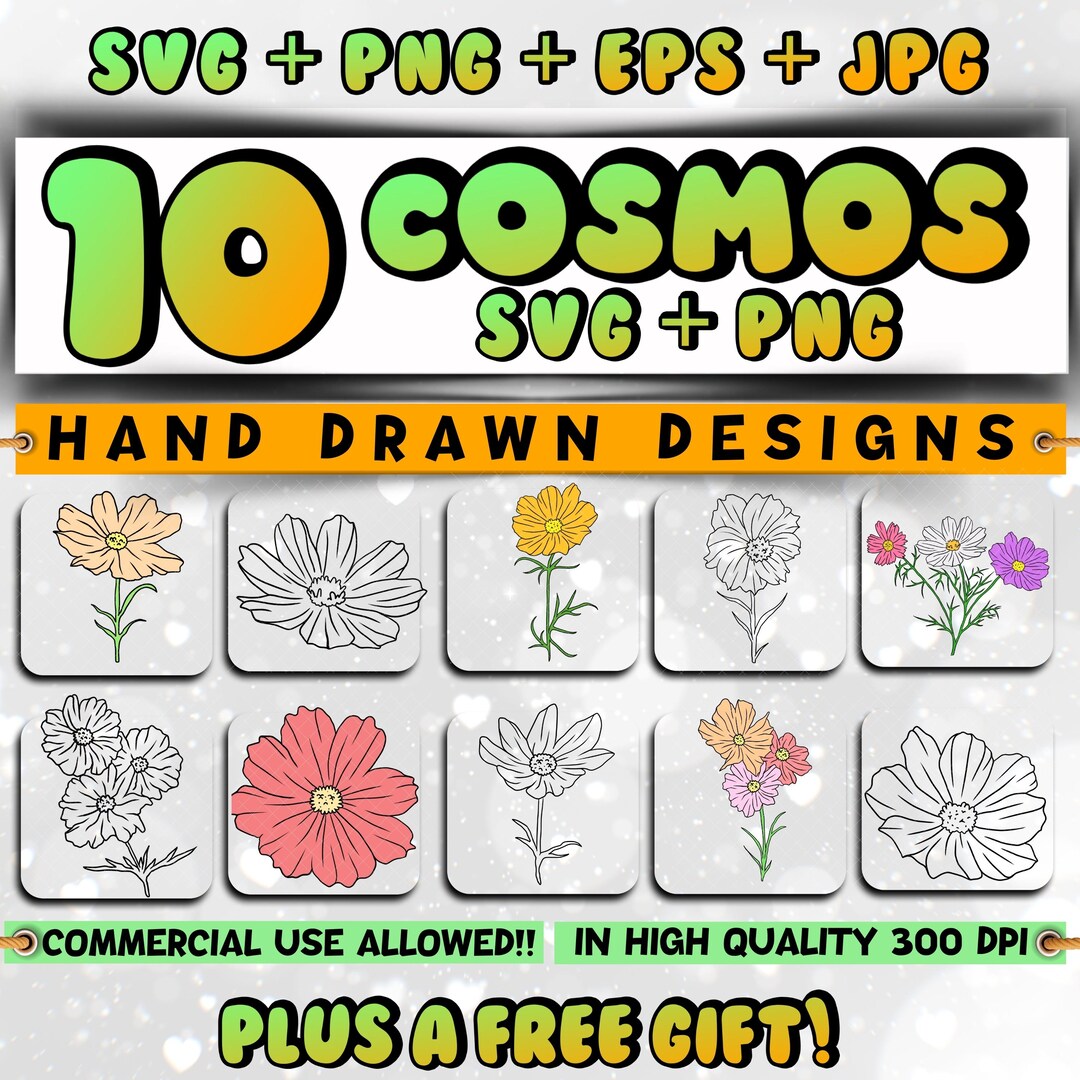 Cosmos SVG, October Birth Month Flower Svg, Cosmos Clipart Set, Cosmos ...