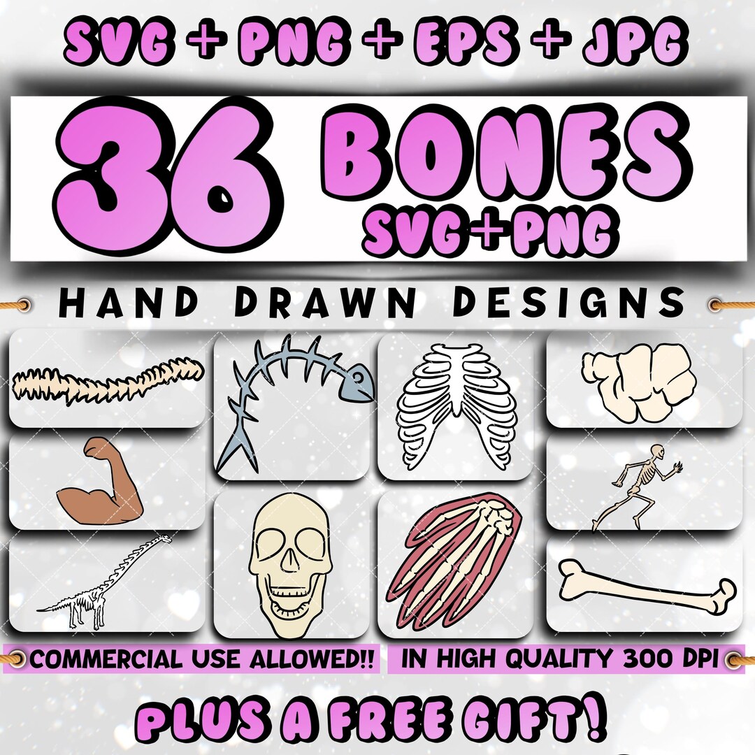 Skeleton Svg, Skull Svg, Bones SVG, Skeleton Png, Skeleton Clipart ...