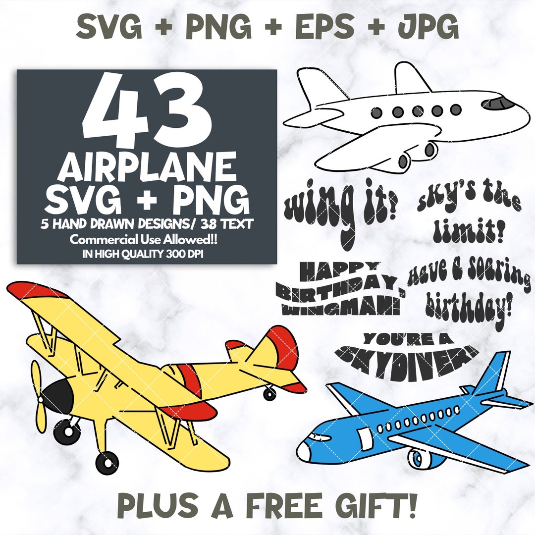 Airplane Svg, Birthday Airplane Svg, Biplane Svg, Airplane Png ...