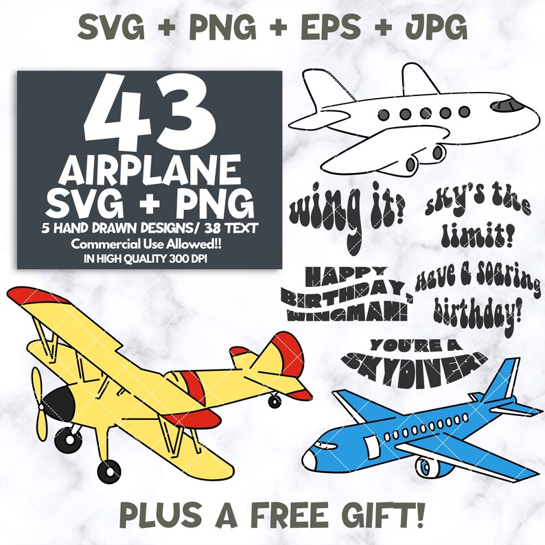 Airplane Svg, Birthday Airplane Svg, Biplane Svg, Airplane Png ...