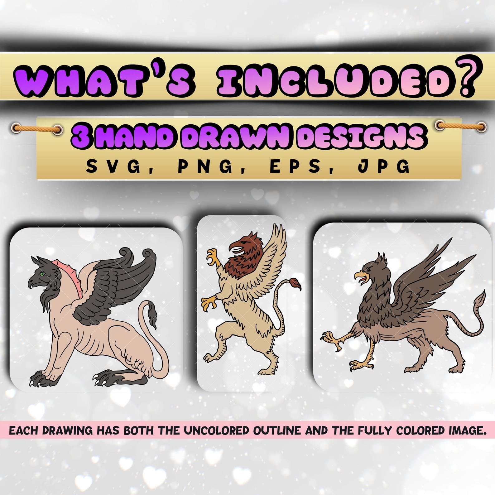 Griffin SVG Bundle, Griffin Clipart Set, Griffin Cut File, Griffin ...