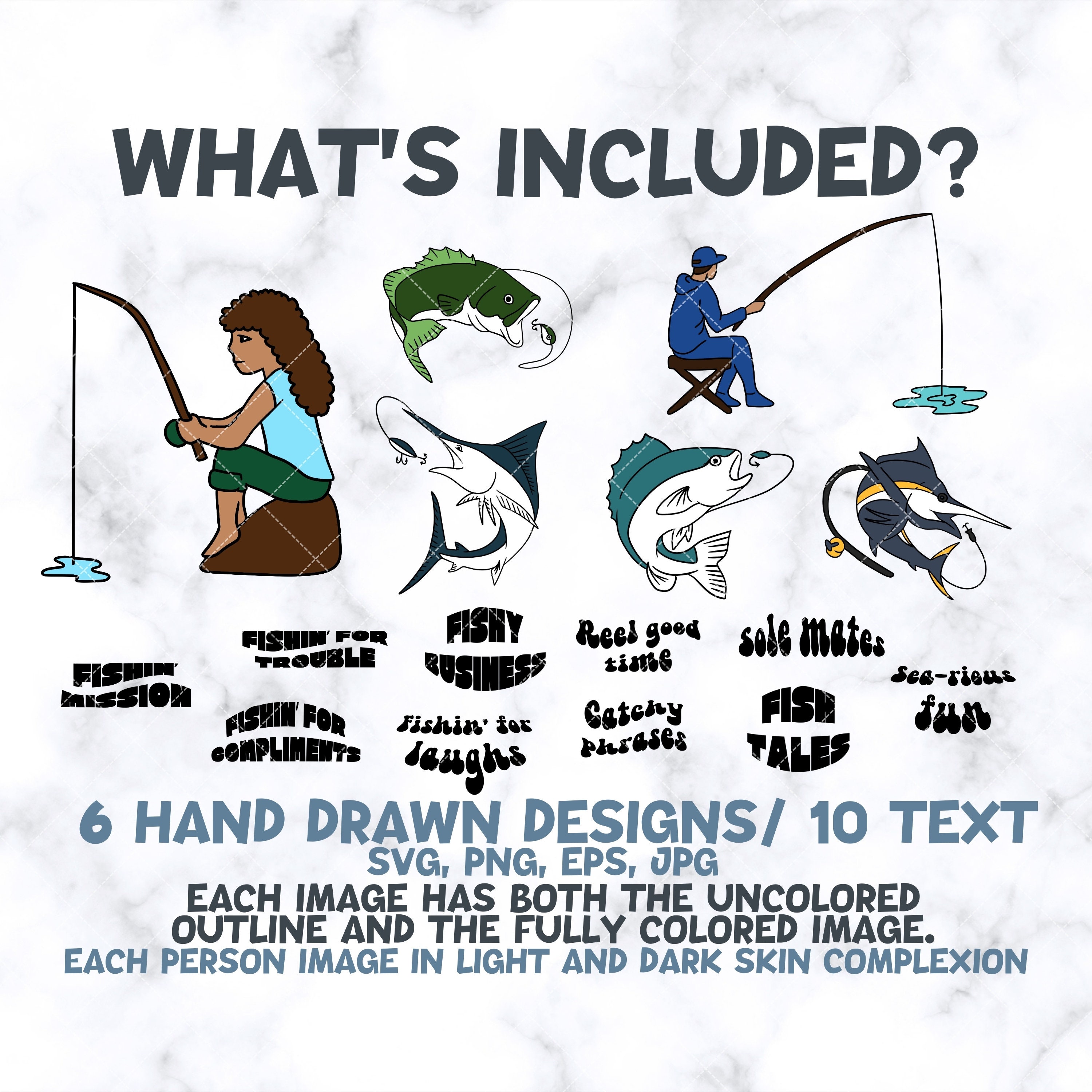 Fishing Svg, Bass Fishing Svg, Fishing Svg Bundle, Marlin Fishing Svg ...