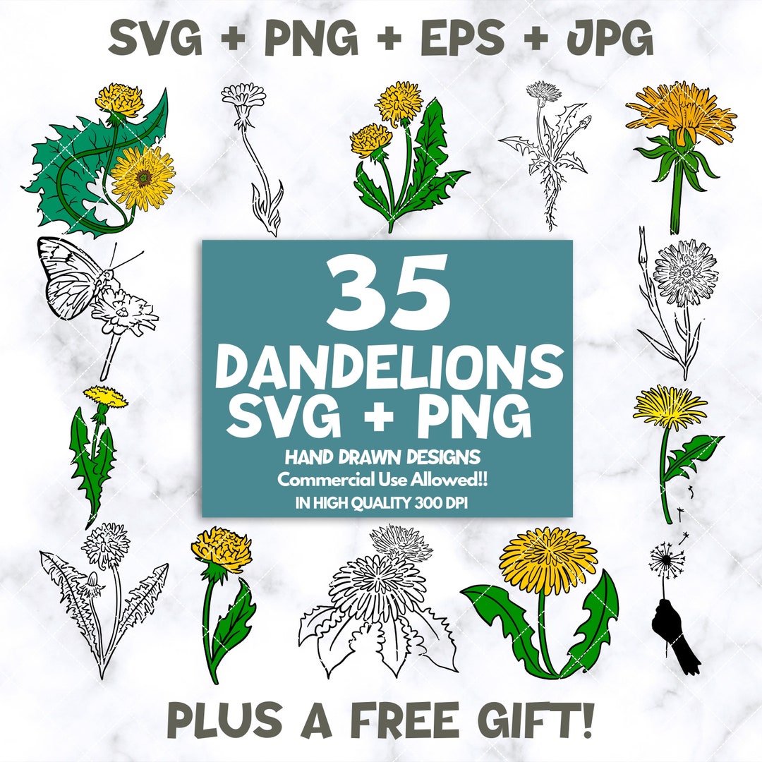 Dandelions SVG Bundle, Dandelions Clipart Set, Dandelions Cut File ...