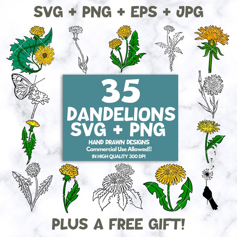 Dandelions SVG Bundle, Dandelions Clipart Set, Dandelions Cut File ...