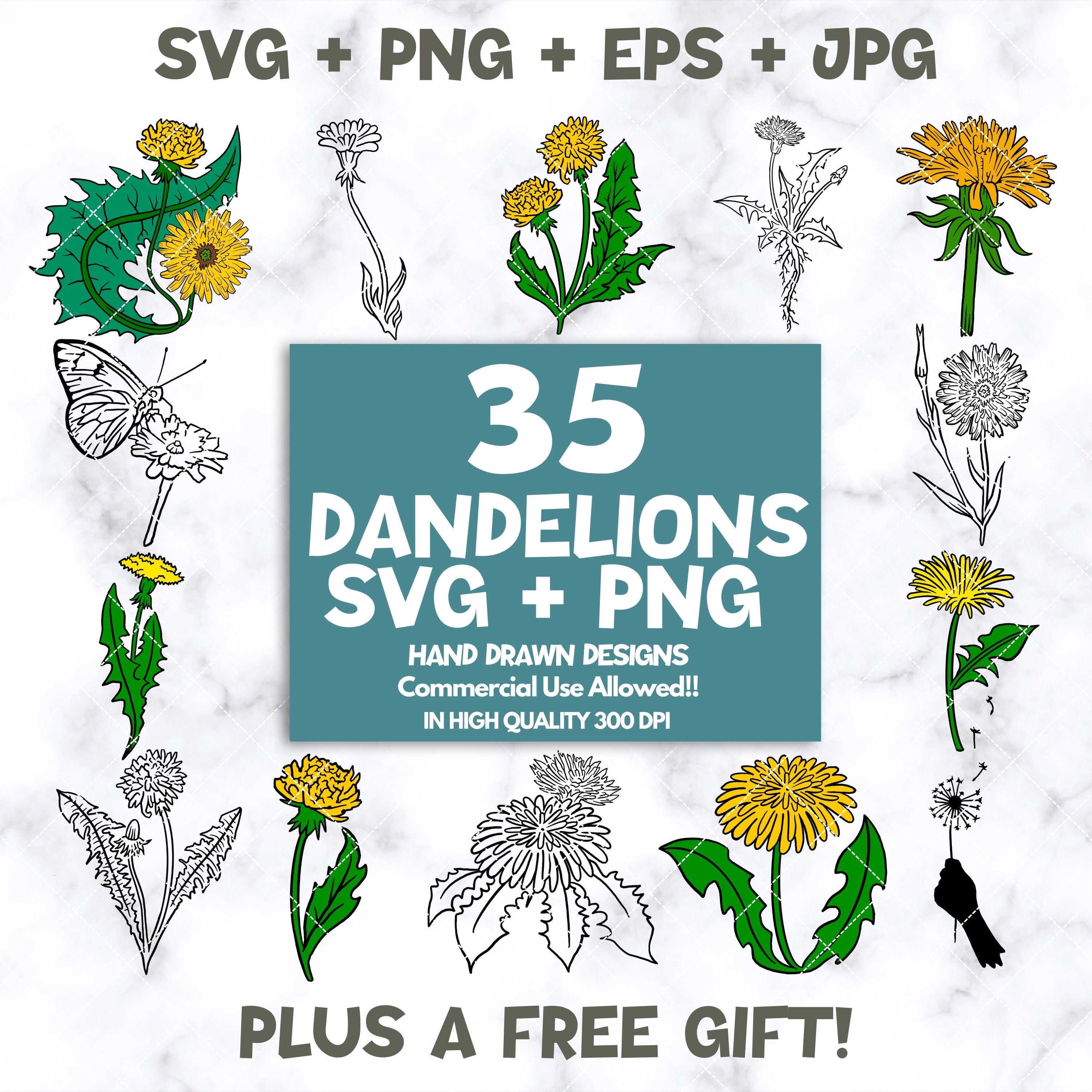 Dandelions SVG Bundle, Dandelions Clipart Set, Dandelions Cut File ...