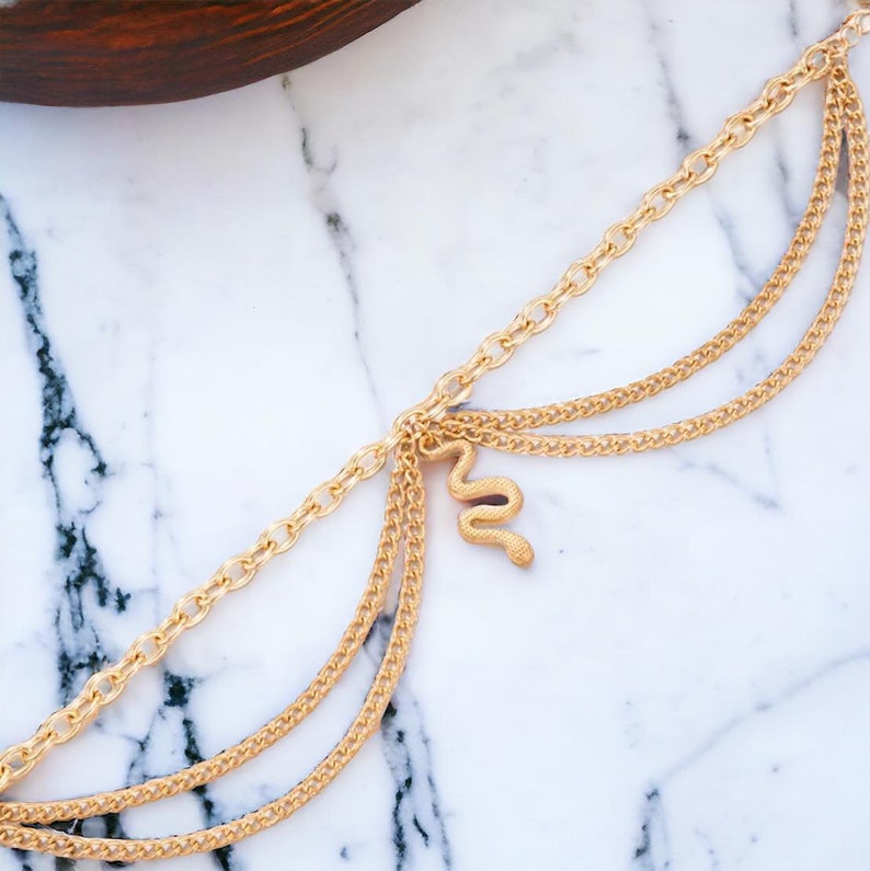 Gold Snake Anklet, Snake Anklet, 24k Gold Snake Anklet, Waterproof ...