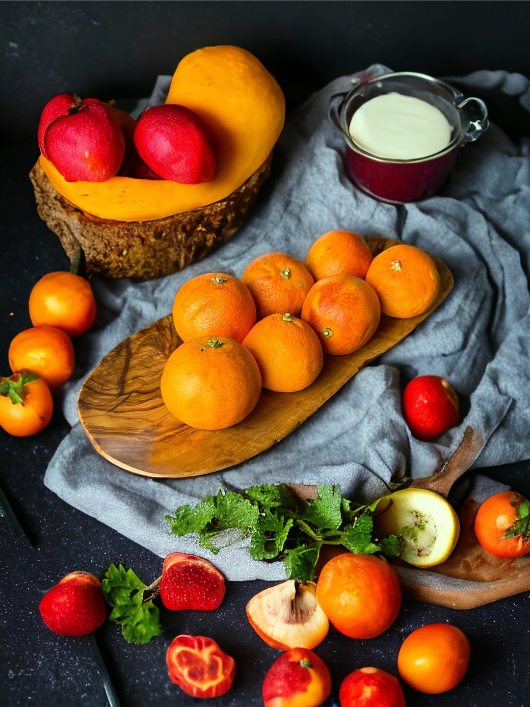 Large Rustic Olive Wood Serving Platters Snack Bowl Decorative Bowl ...
