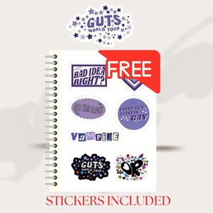 Olivia Rodrigo GUTS World Tour Printable Lyric Book Setlist Concert ...