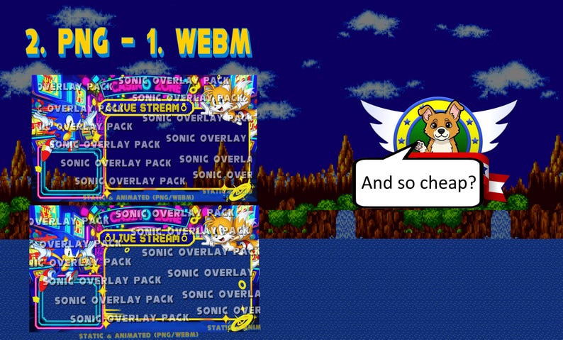 Sonic Overlay – Twitch & Youtube Stream Design PNG + Webm - Etsy