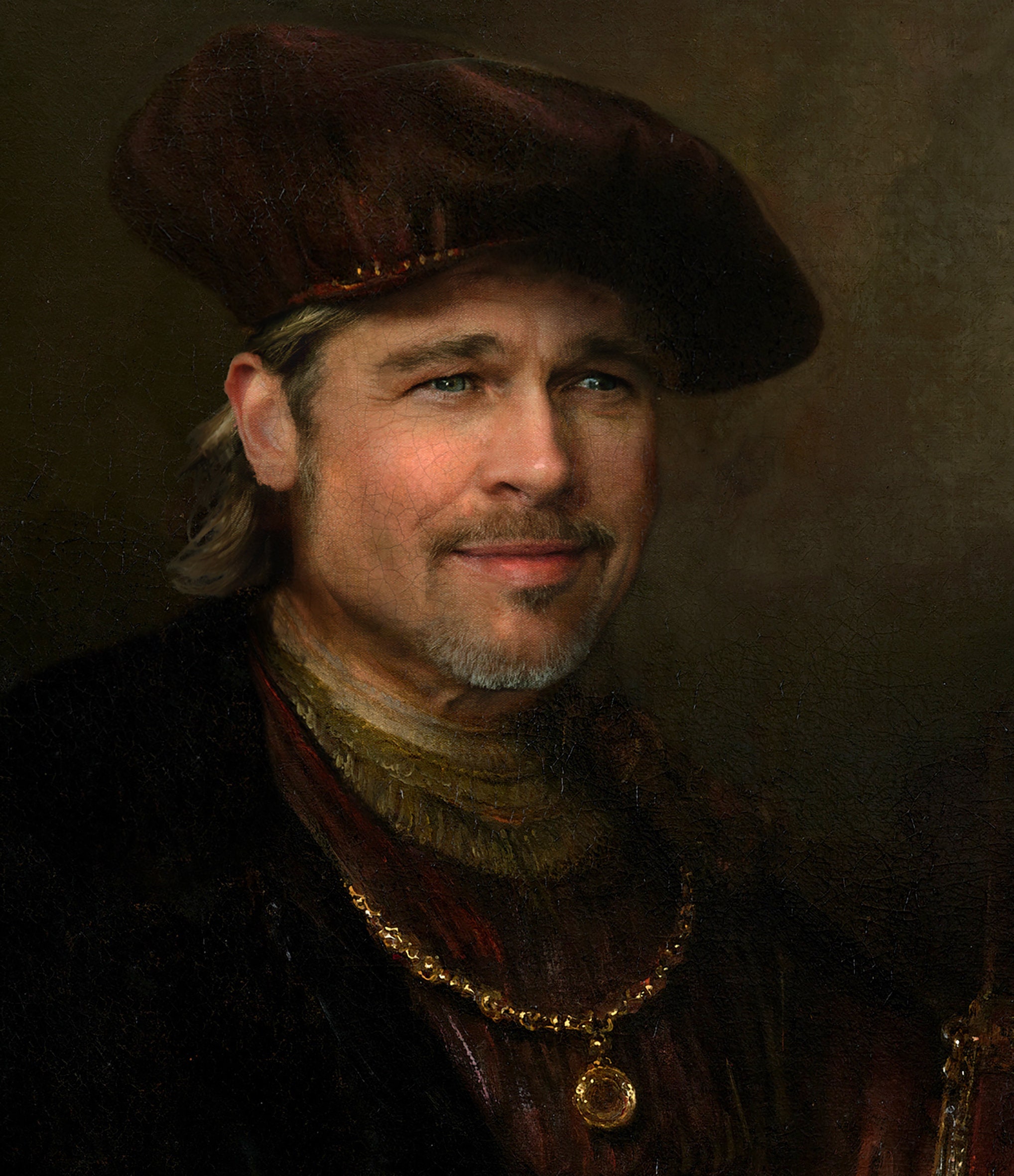 Portrait of BRAD PITT, About Man_with_a_sword by Rembrandt Van Rijn - Etsy