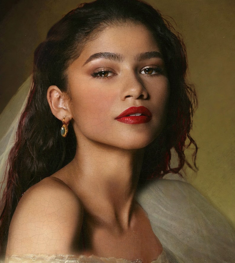 Portrait of ZENDAYA. About Portrait of a Young Woman, Bust-length in a ...