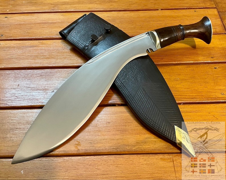 Large Gurkha Budhune Kukri Knife, Made in Nepal, Antique Pattern Design ...