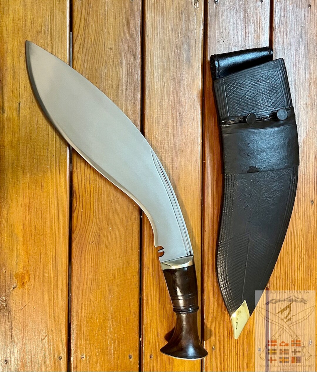 Large Gurkha Budhune Kukri Knife, Made in Nepal, Antique Pattern Design ...