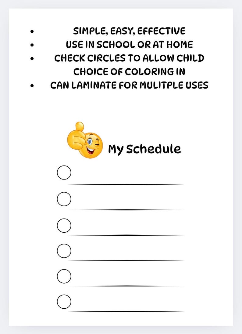 Visual Schedule for Kids | Classroom Schedule | Home Schedule ...