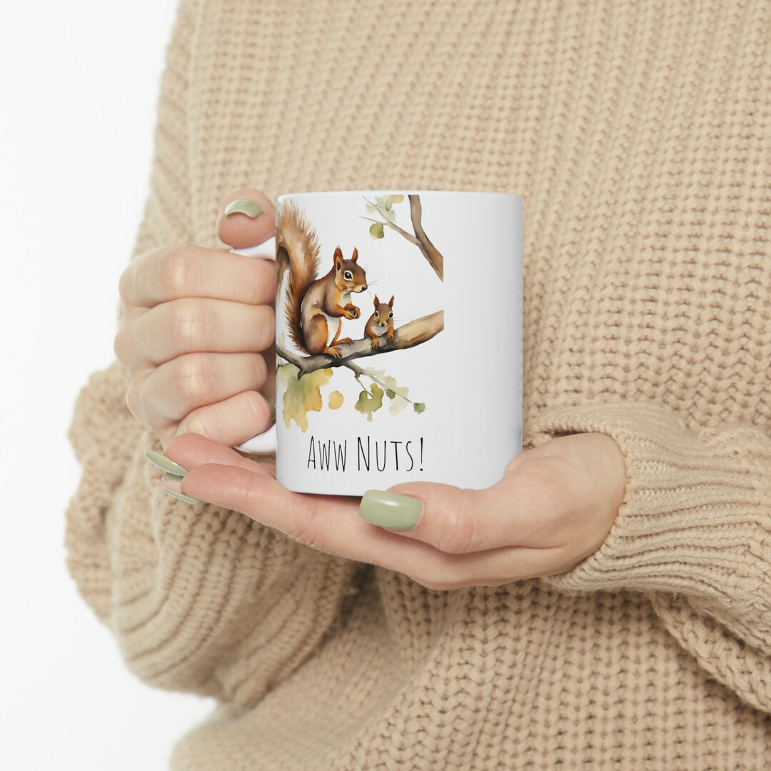 Aww Nuts Squirrel Family, Watercolor Ceramic Mug, 11oz - Etsy
