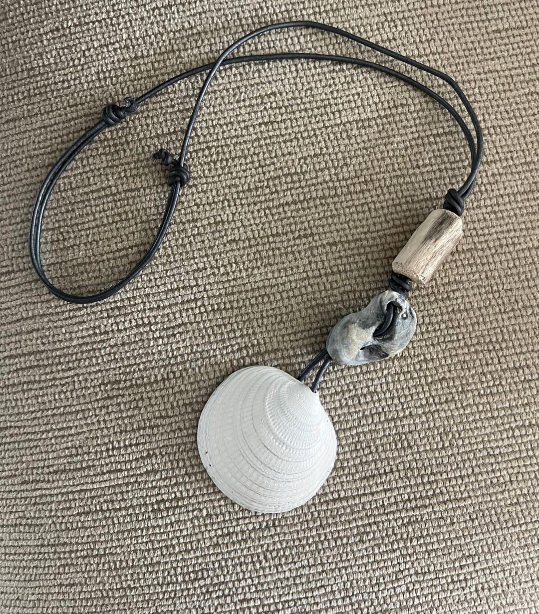 Giant Bittersweet Shell, Oyster Shell & Driftwood. Hung With Adjustable ...