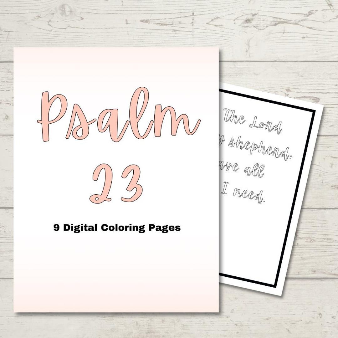 Psalm 23, Inspirational Coloring Book, Psalm 23 Coloring Book, Bible ...