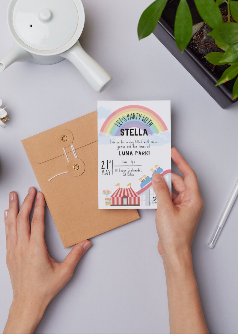 Luna Park Amusement Themed Invitation - Etsy