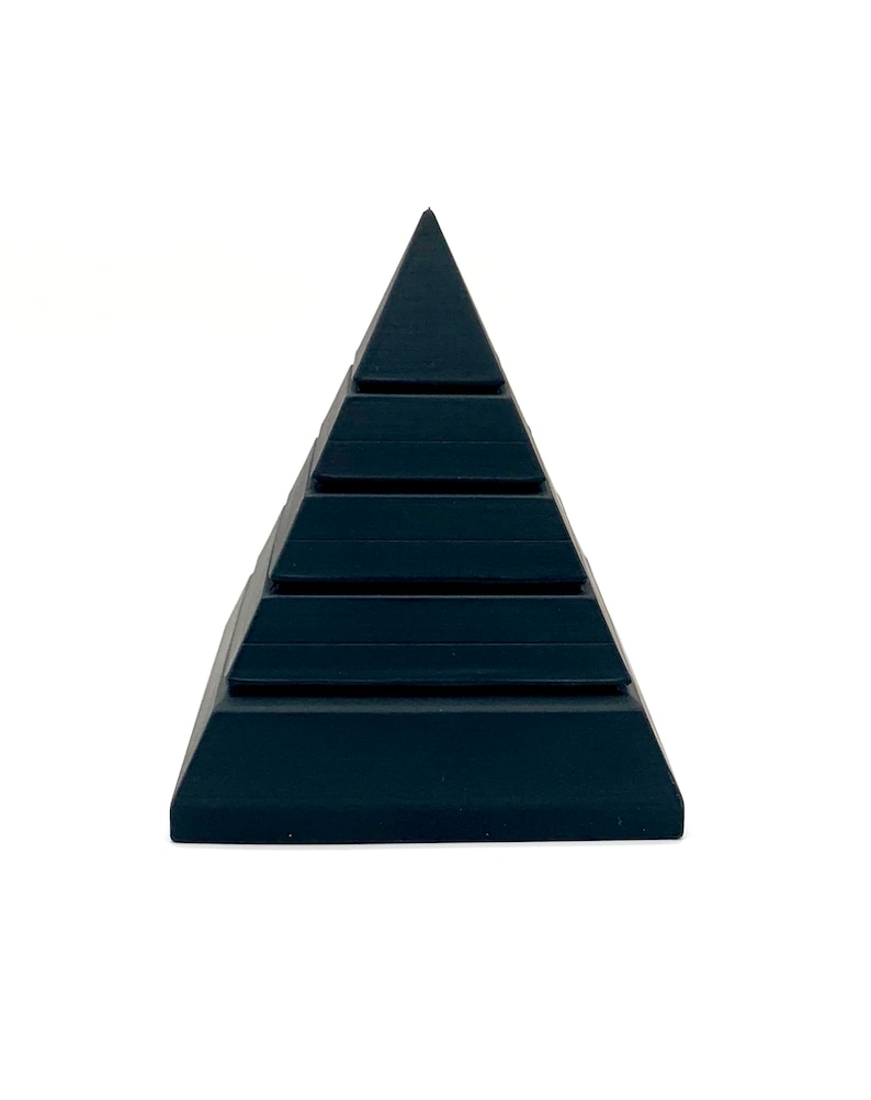 Onyx Spiral Pyramid Sculpture, Black Pyramid Decor, Unique Futuristic ...