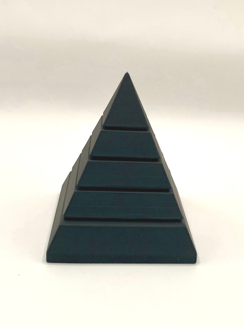 Onyx Spiral Pyramid Sculpture, Black Pyramid Decor, Unique Futuristic ...