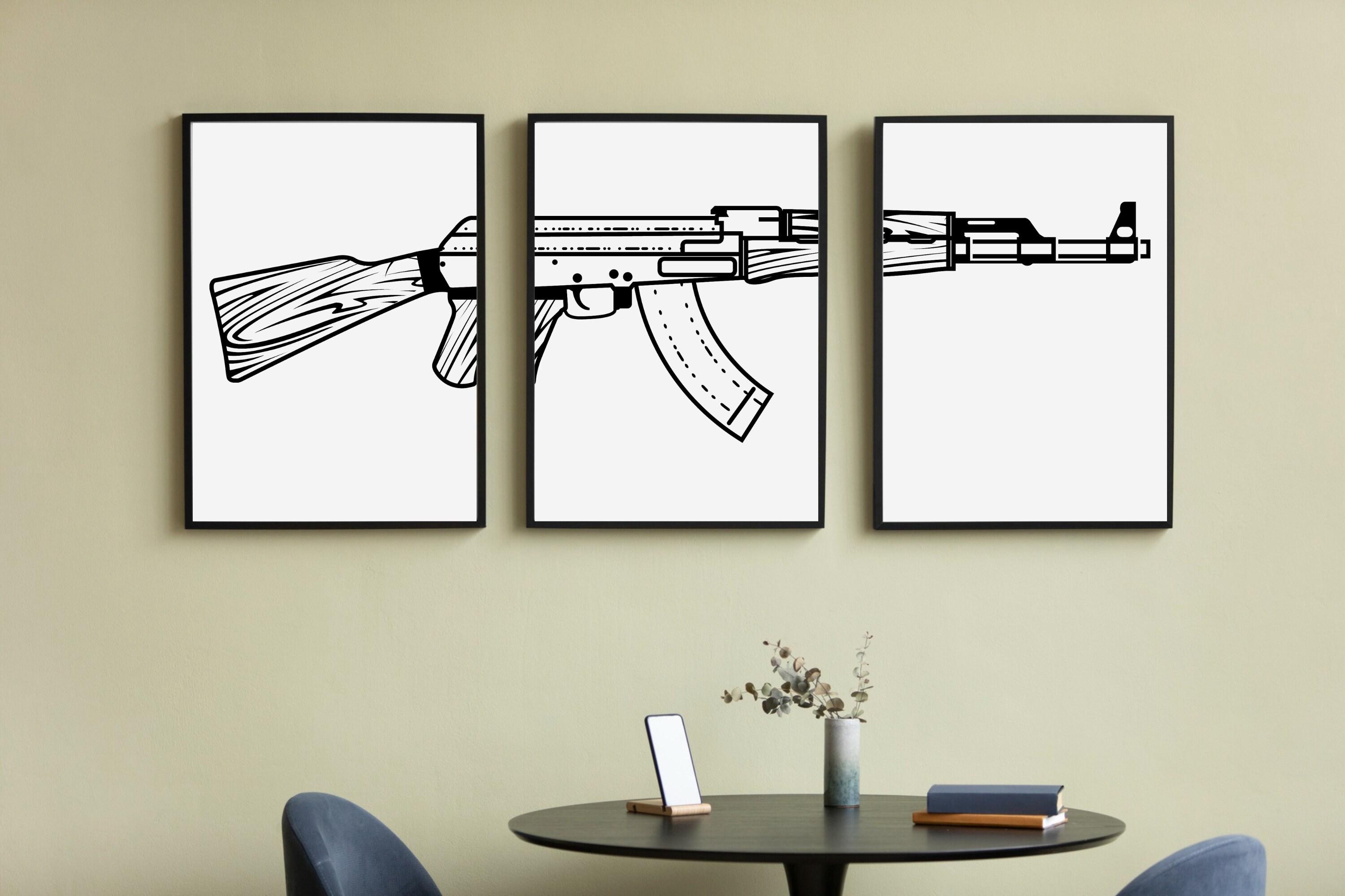 AK47 Wall Art AK-47 PNG Printable Wall Art File AK-47 Kalashnikov ...