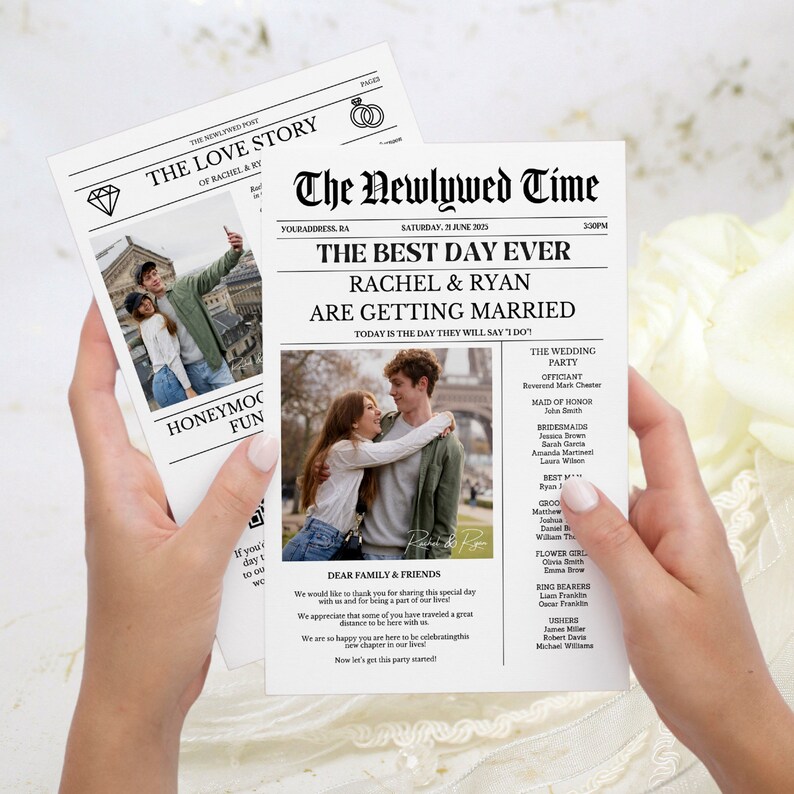 Newspaper Wedding Program Template, Newspaper Club Tabloid Template ...