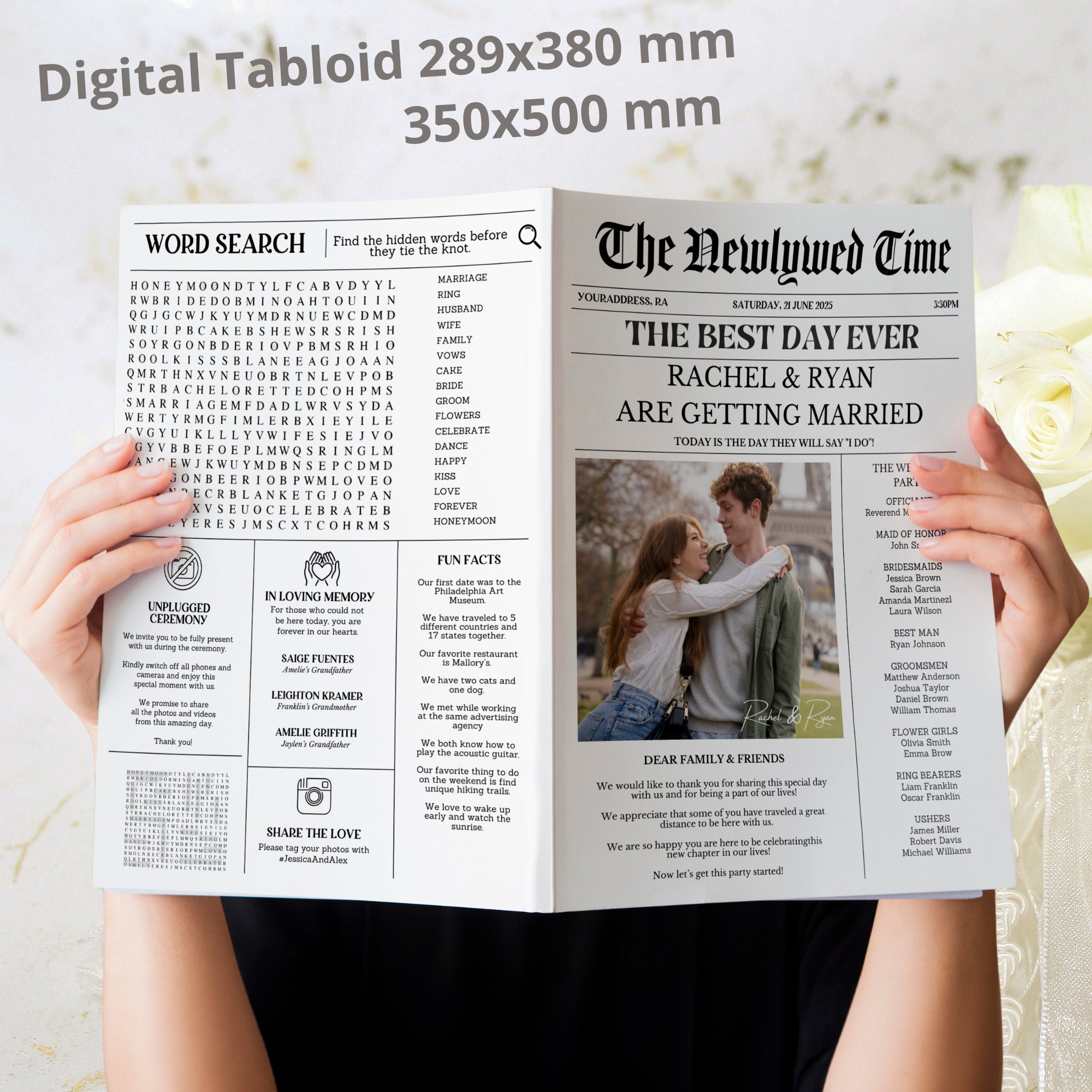 Newspaper Wedding Program Template, Newspaper Club Tabloid Template ...