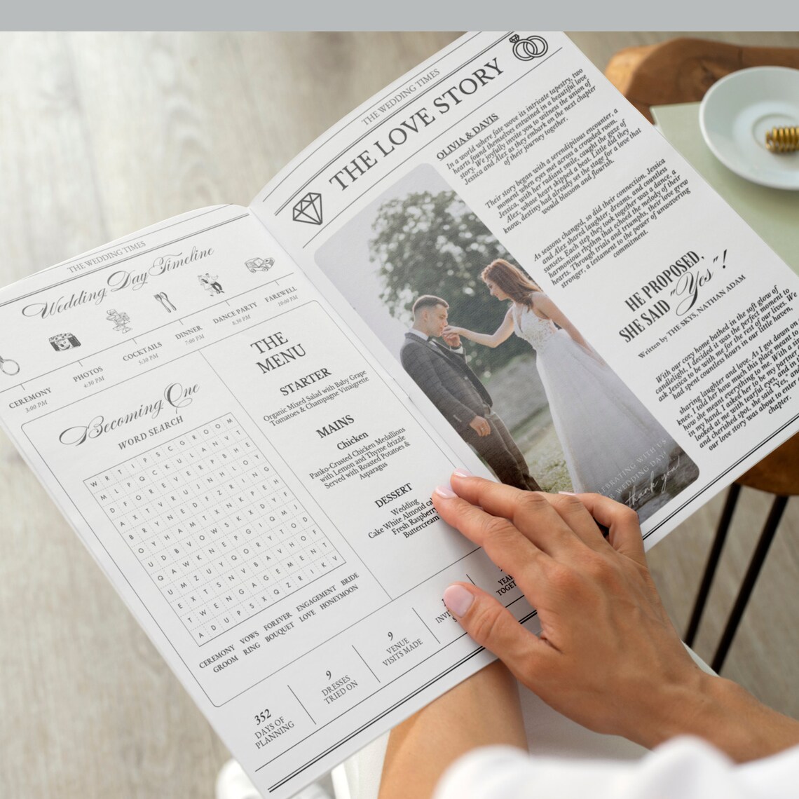Newspaper Wedding Program Template, Editable Wedding Newspaper Program ...