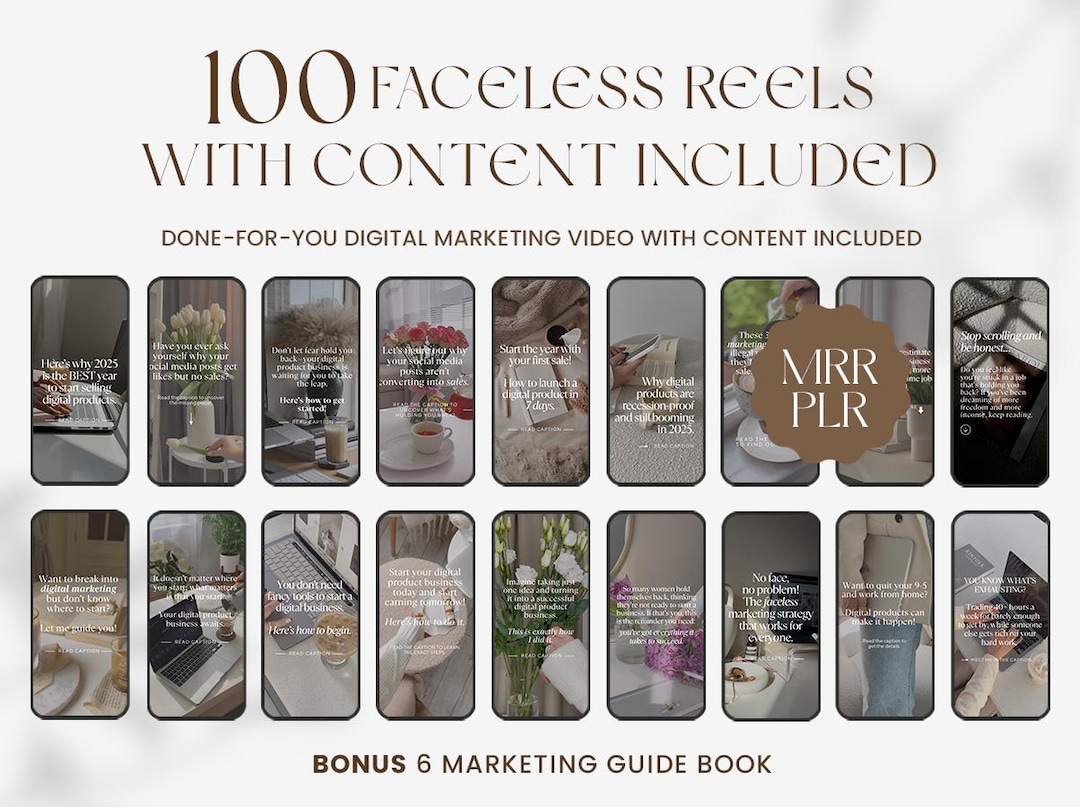 100 Faceless Reels Bundle With Captions, Faceless Video, Aesthetic ...