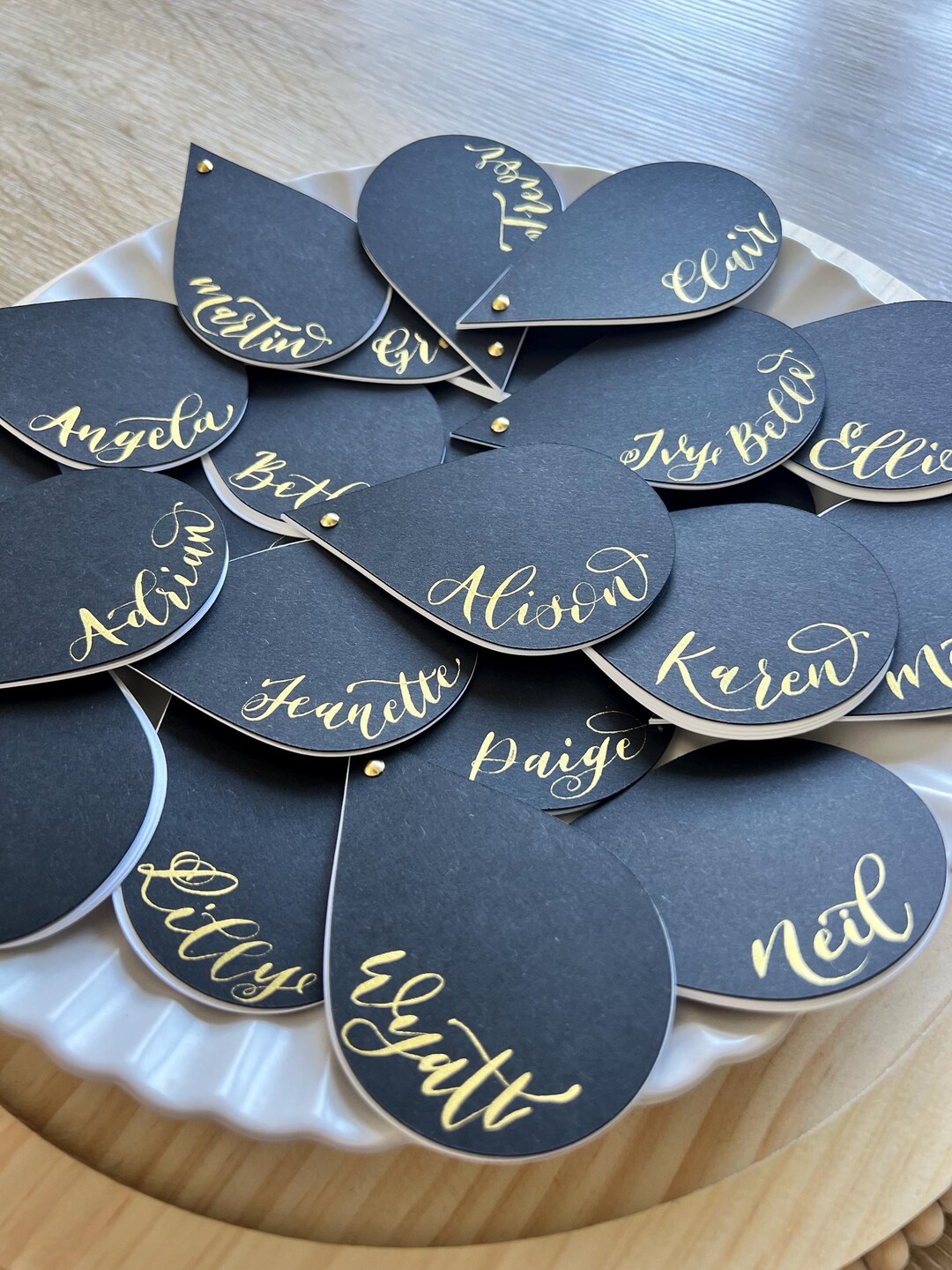 Teardrop Fan Menu Place Cards - Etsy